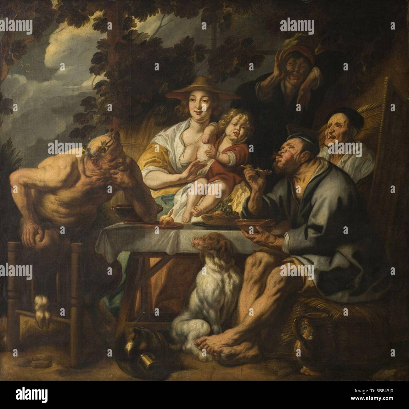 Jacob Jordaens - The satyr and the peasant Stock Photo - Alamy