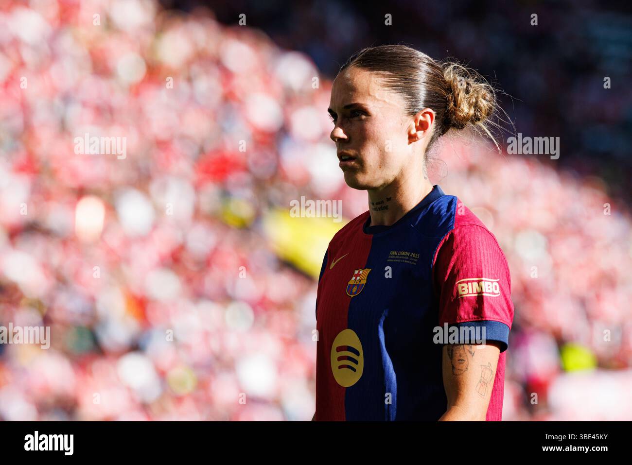 Maria Leon seen during UEFA Womens Champions League 2025 final game ...
