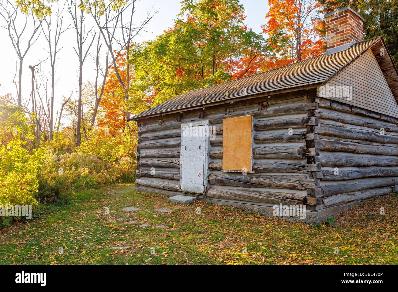 The Osterhout Log Cabin, the oldest building in Scarborough, located in ...