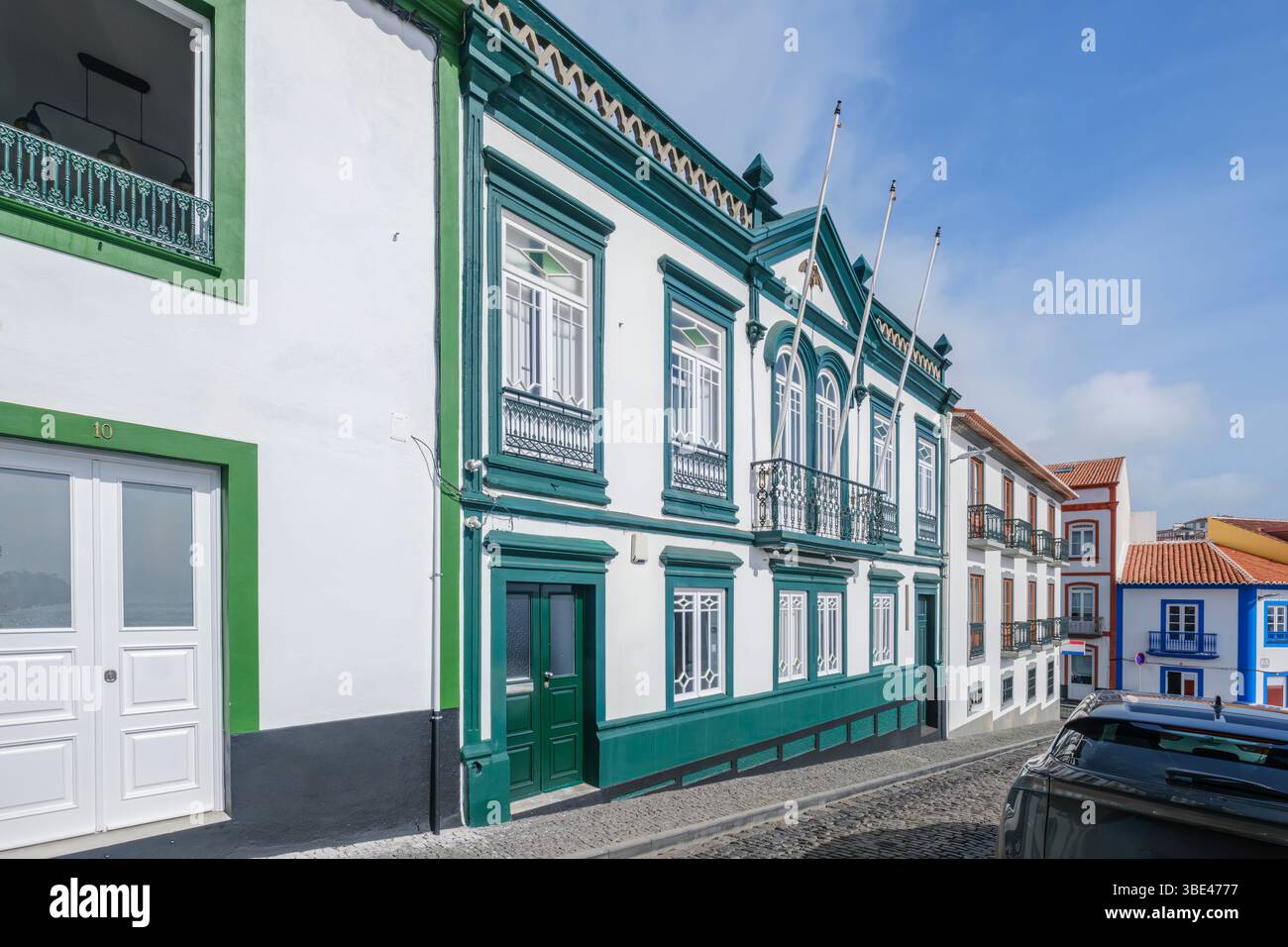 Historic Street View with Traditional Architecture in Angra do Heroismo ...