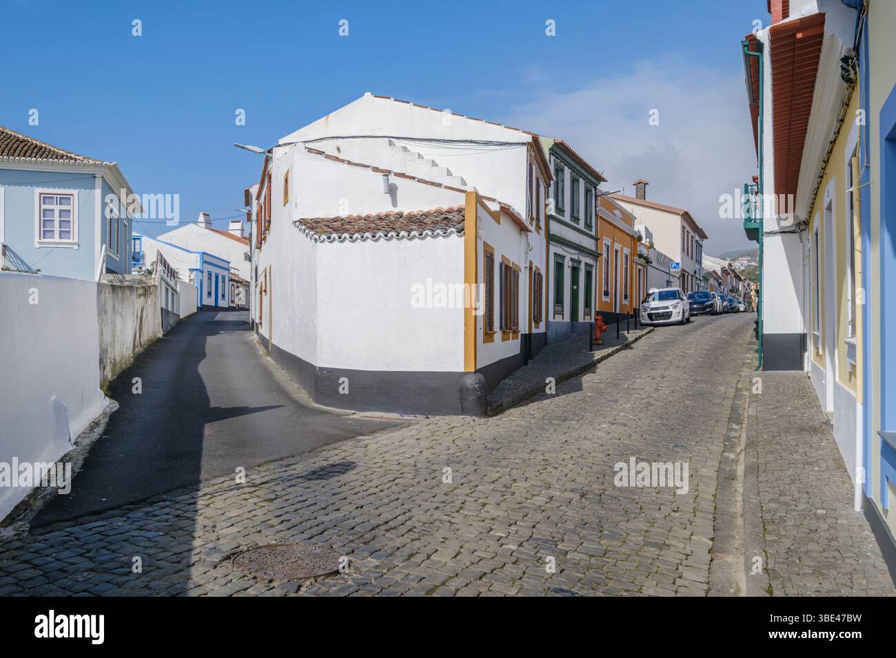 Street View of Traditional Architecture in Angra do Heroismo, Terceira ...