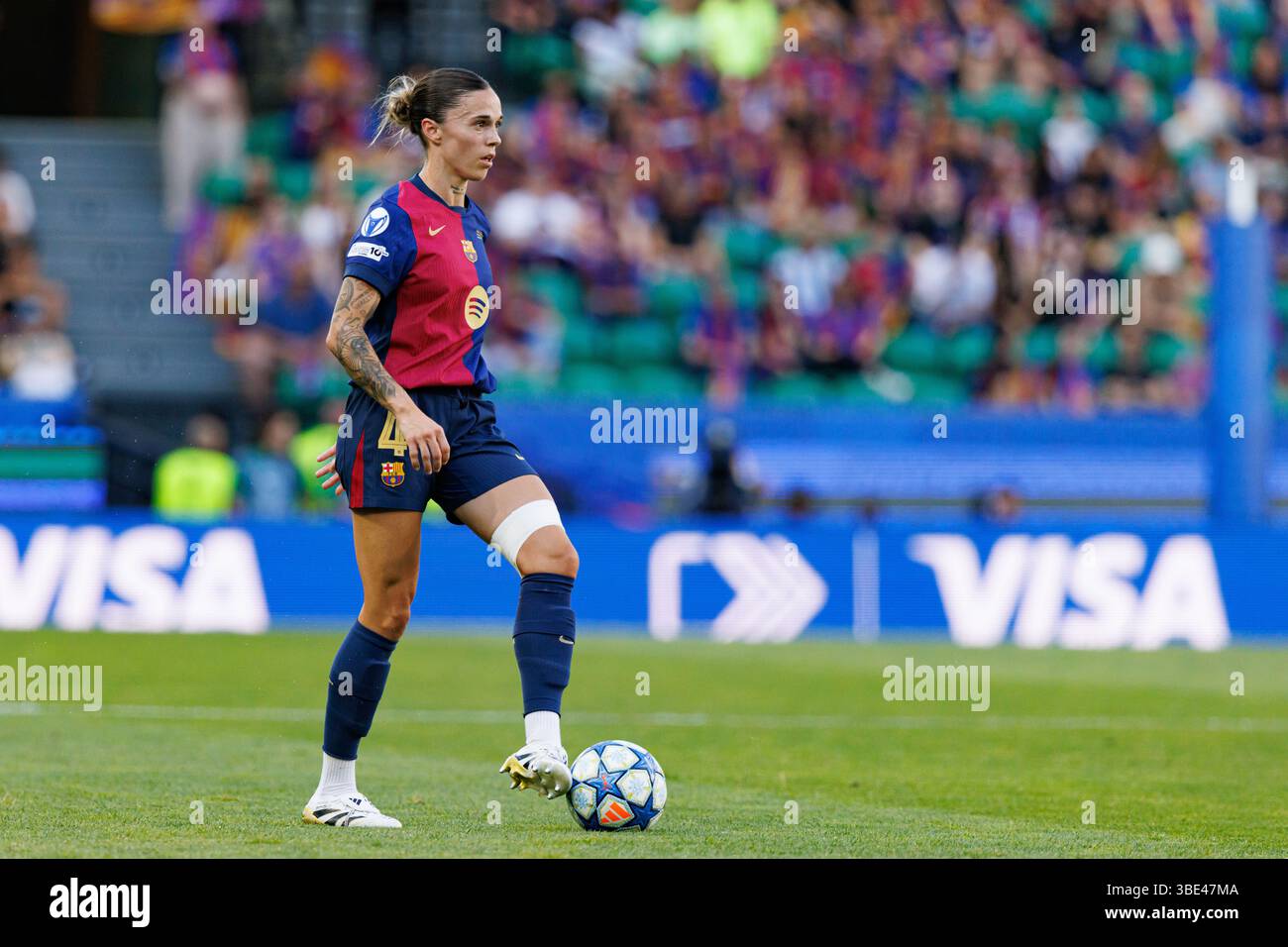 Maria Leon seen during UEFA Womens Champions League 2025 final game ...