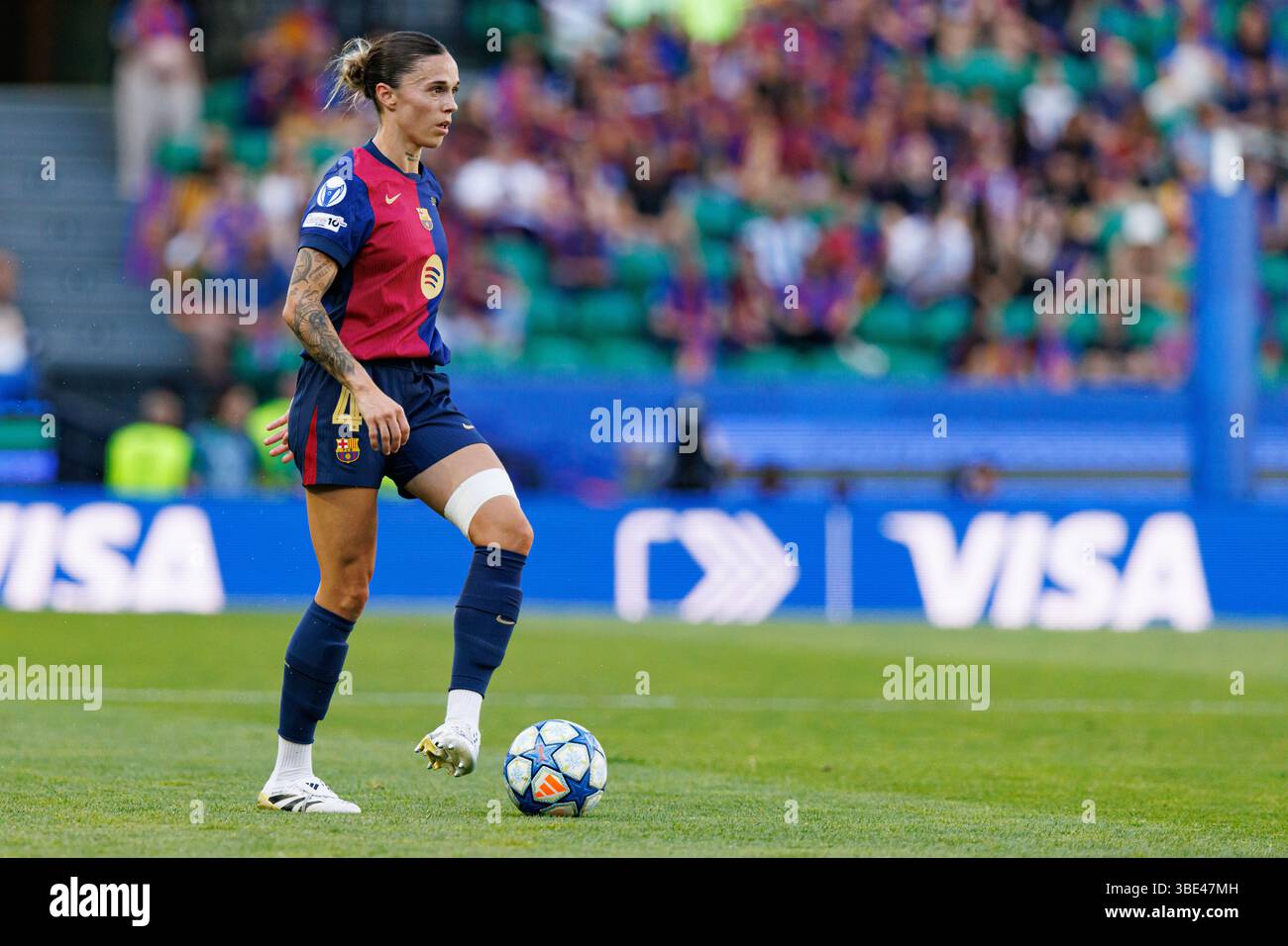 Maria Leon seen during UEFA Womens Champions League 2025 final game ...
