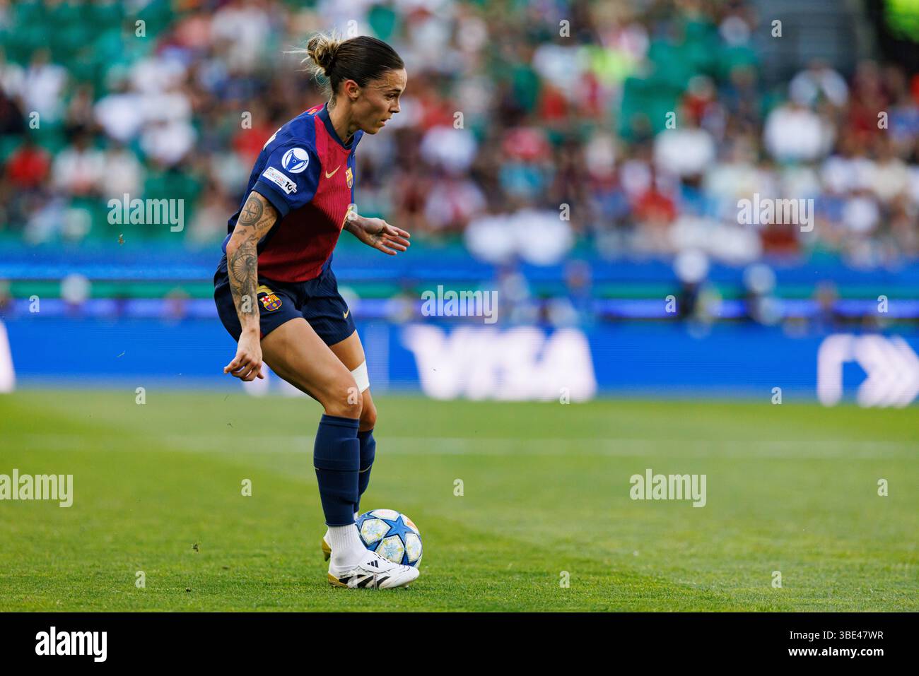 Maria Leon seen during UEFA Womens Champions League 2025 final game ...
