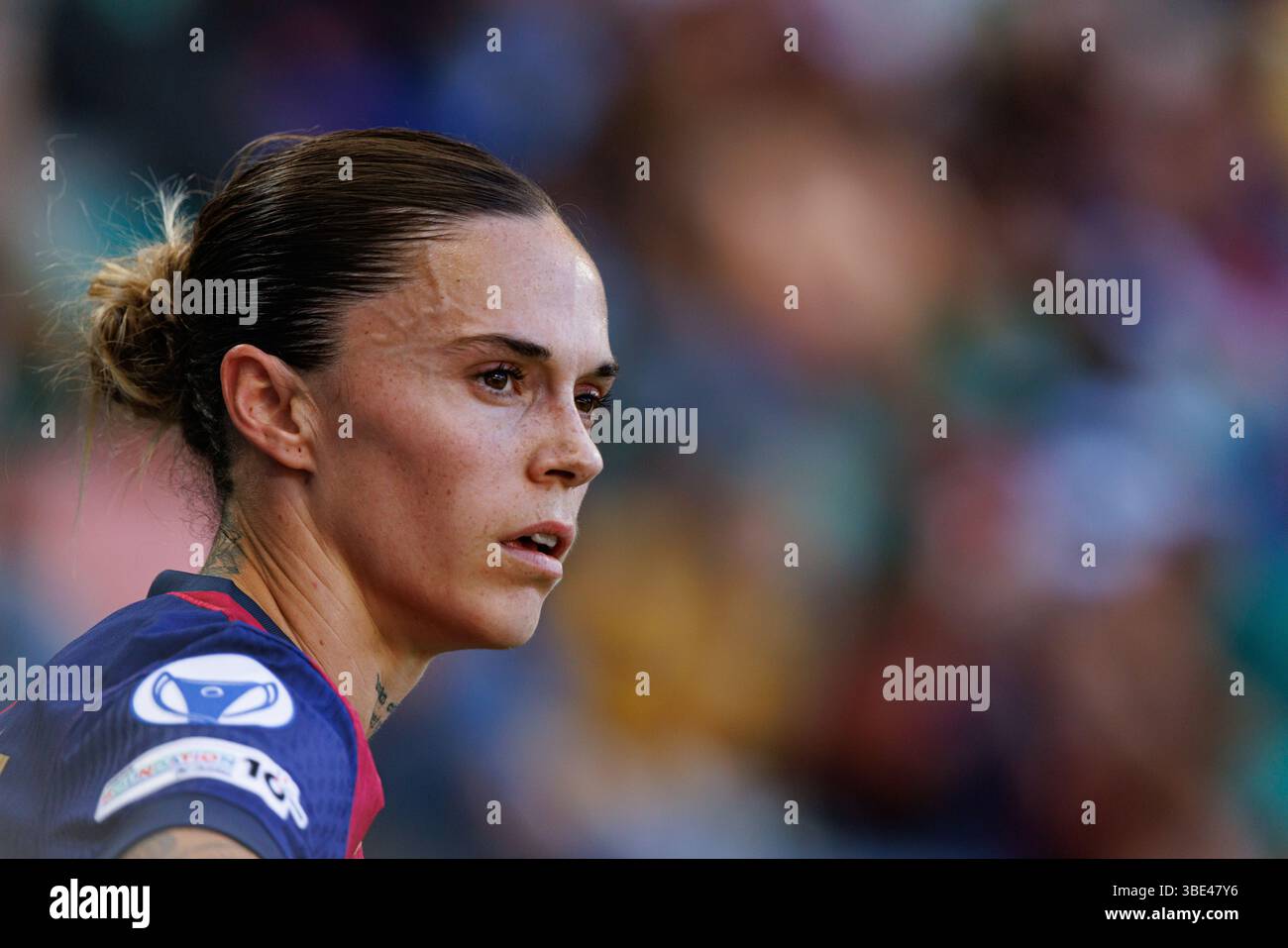 Maria Leon seen during UEFA Womens Champions League 2025 final game ...