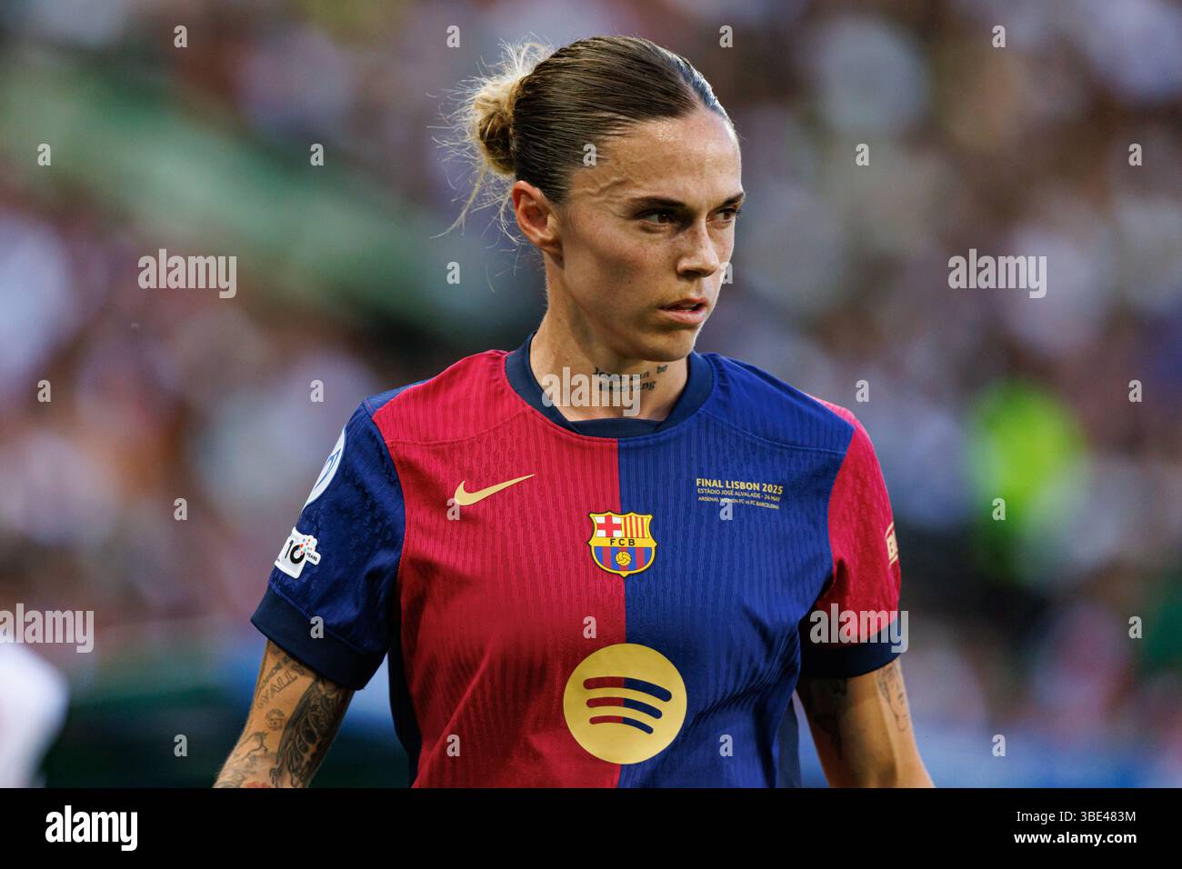 Maria Leon seen during UEFA Womens Champions League 2025 final game ...