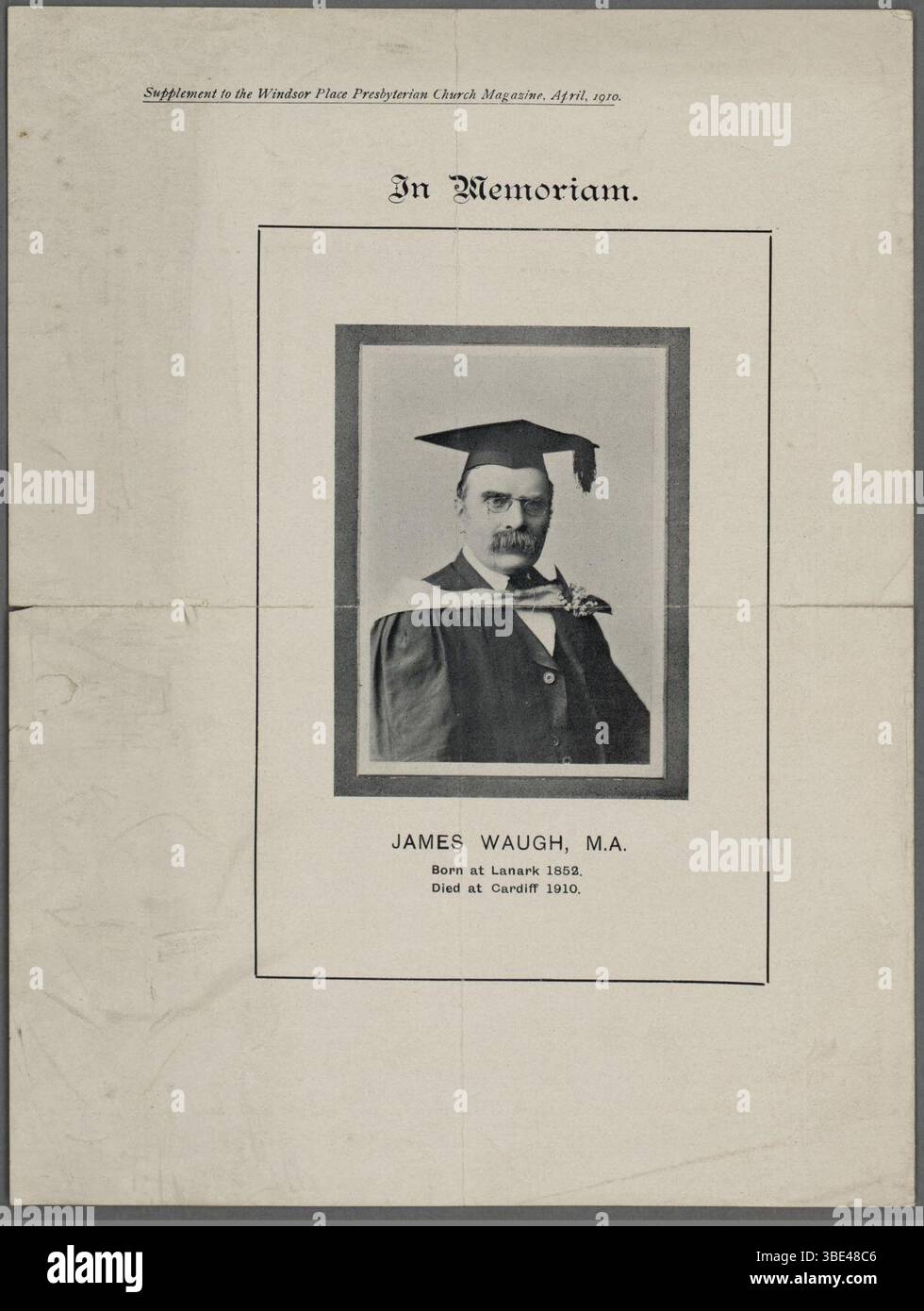James Waugh, M.A born at Lanark 1852; died at Cardiff 1910 (5449768 Stock Photo - Alamy