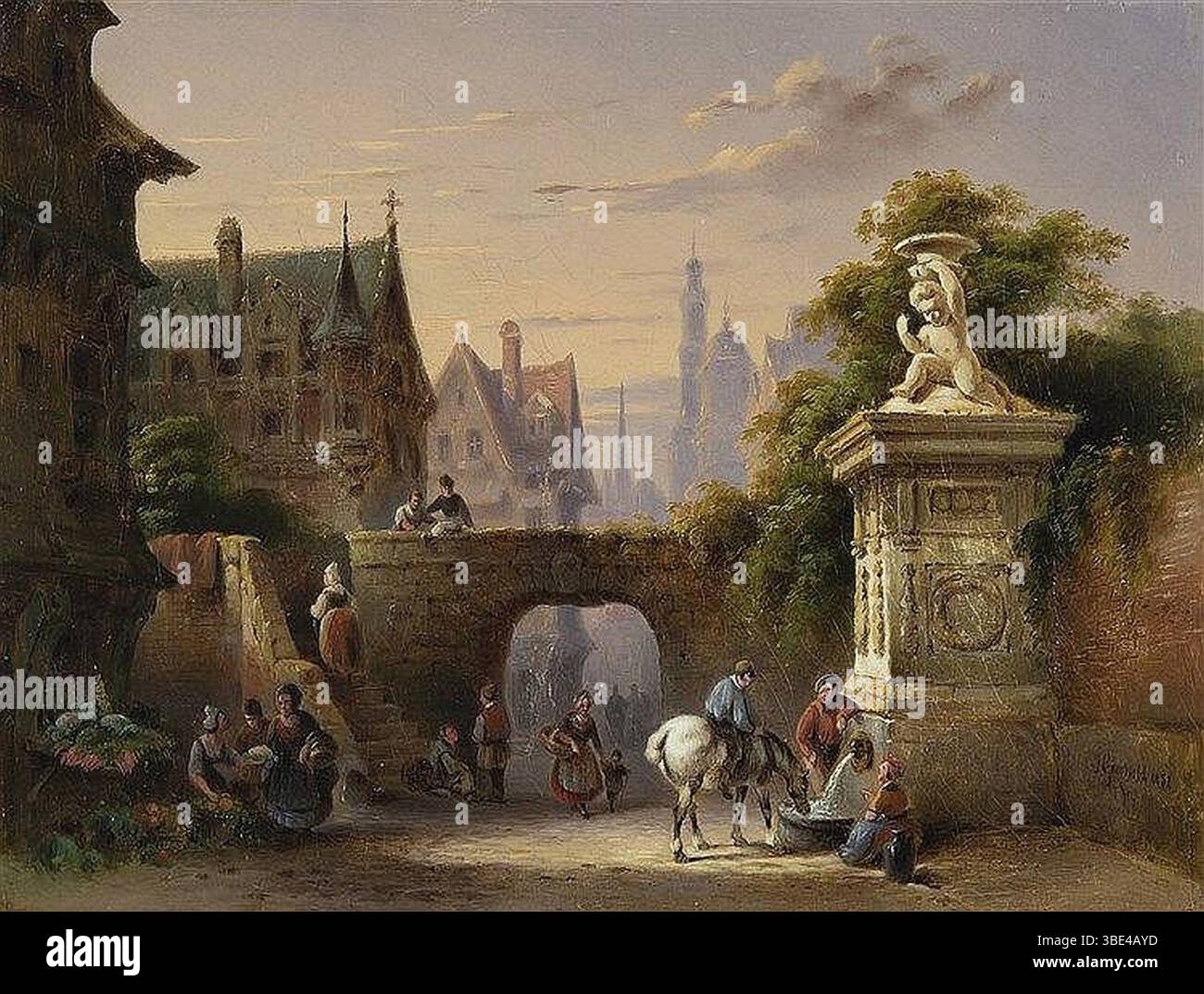 Jan David Geerling Grootveld - A town view with figures Stock Photo - Alamy
