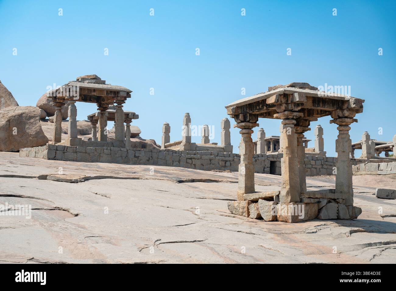 Temple ruin on Hemakuta hill, Hampi, South India, ancient Vijayanagara ...