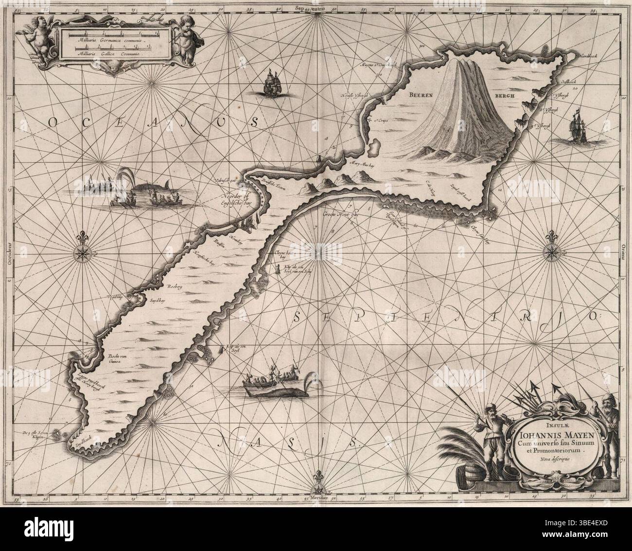 Jan Mayen map by Jansson 1650 Stock Photo - Alamy
