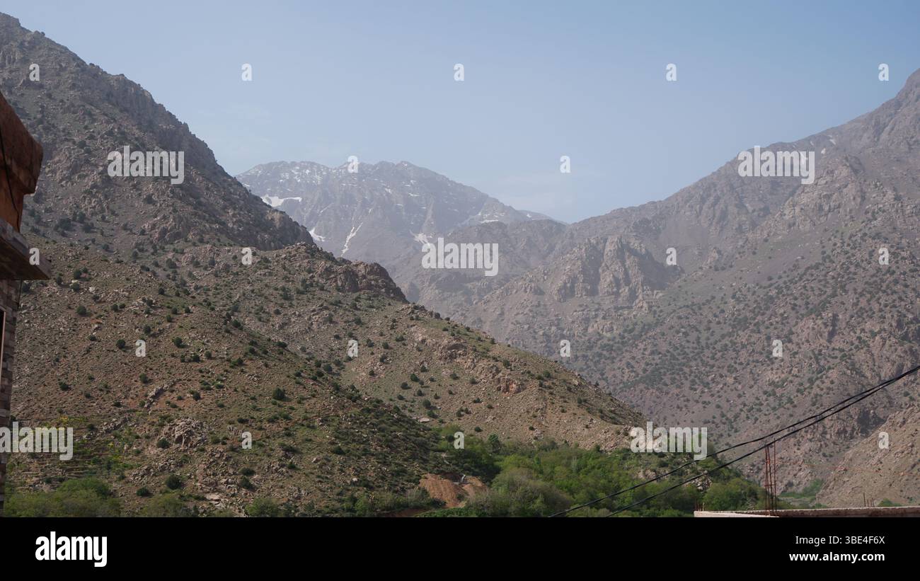 Scenic View of Imlil Village and Mount Toubkal in the Atlas Mountains ...