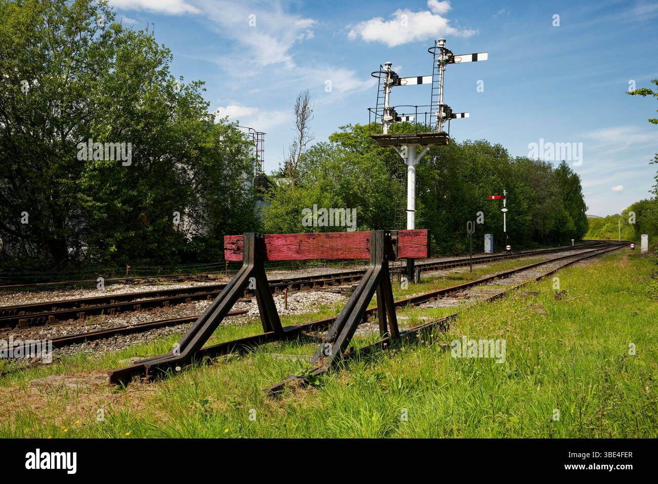 A semaphore signal gantry near Ramsbottom Station on the East ...
