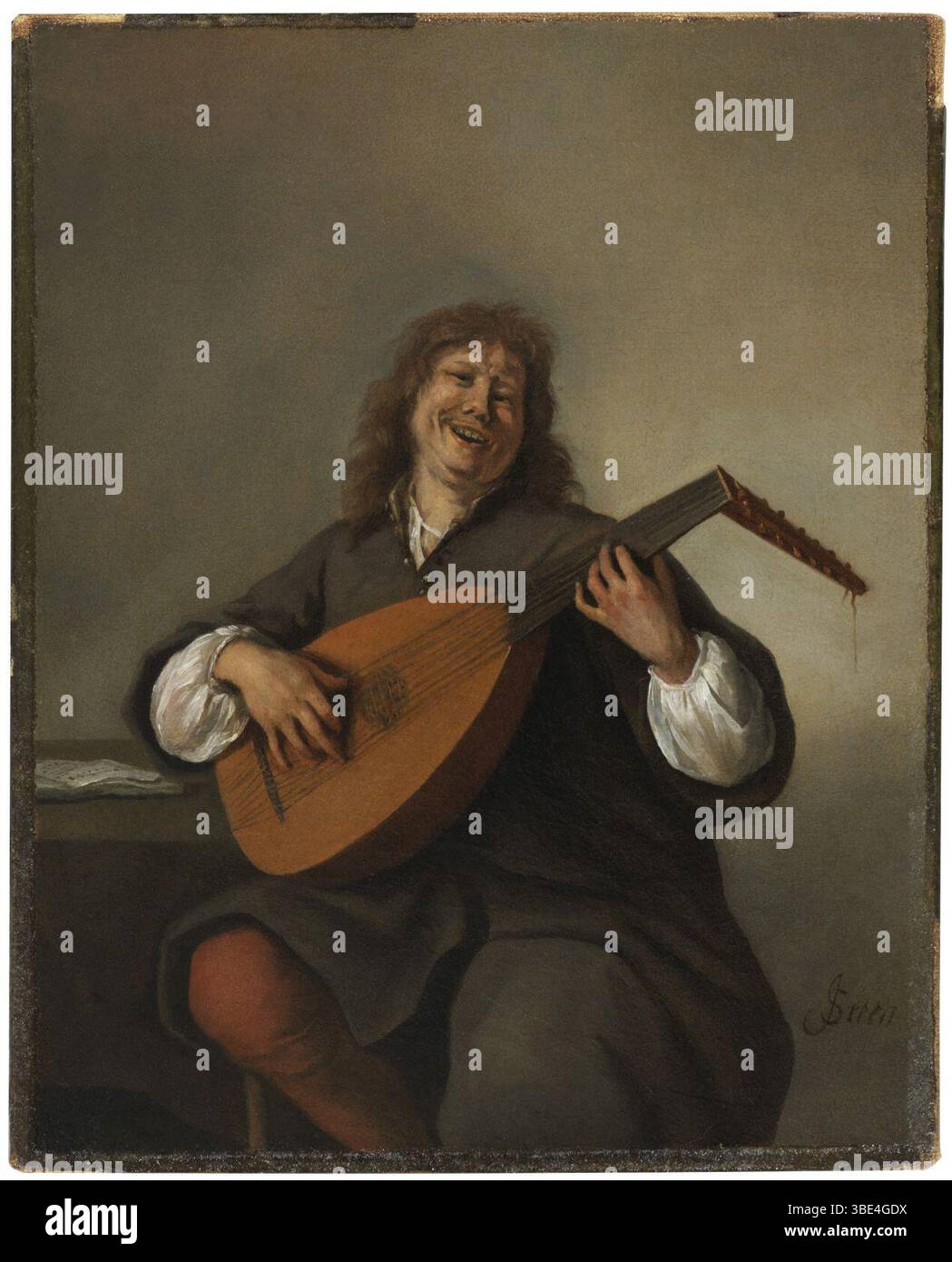 Jan Steen - Self-Portrait with a Lute, Sense of Hearing Stock Photo - Alamy