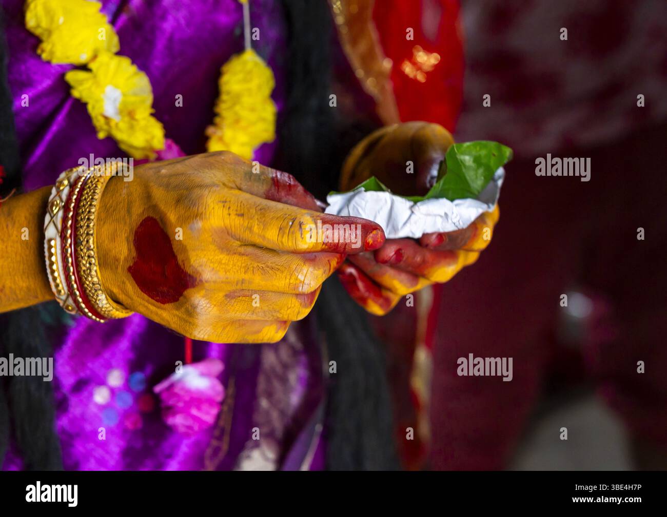 Hands of a goddness during Charak Puja hindu festival, Sylhet Division ...