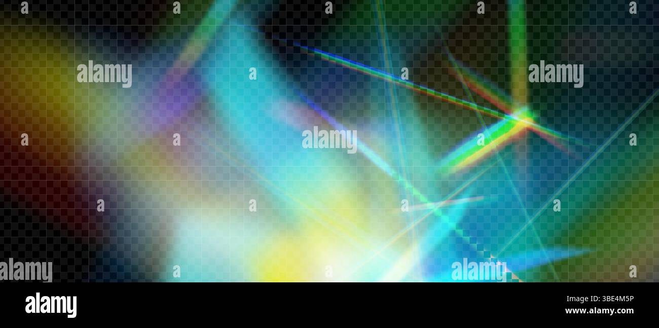 Prism beam with rainbow flare and glitch burst. Crystal glow, shiny ...
