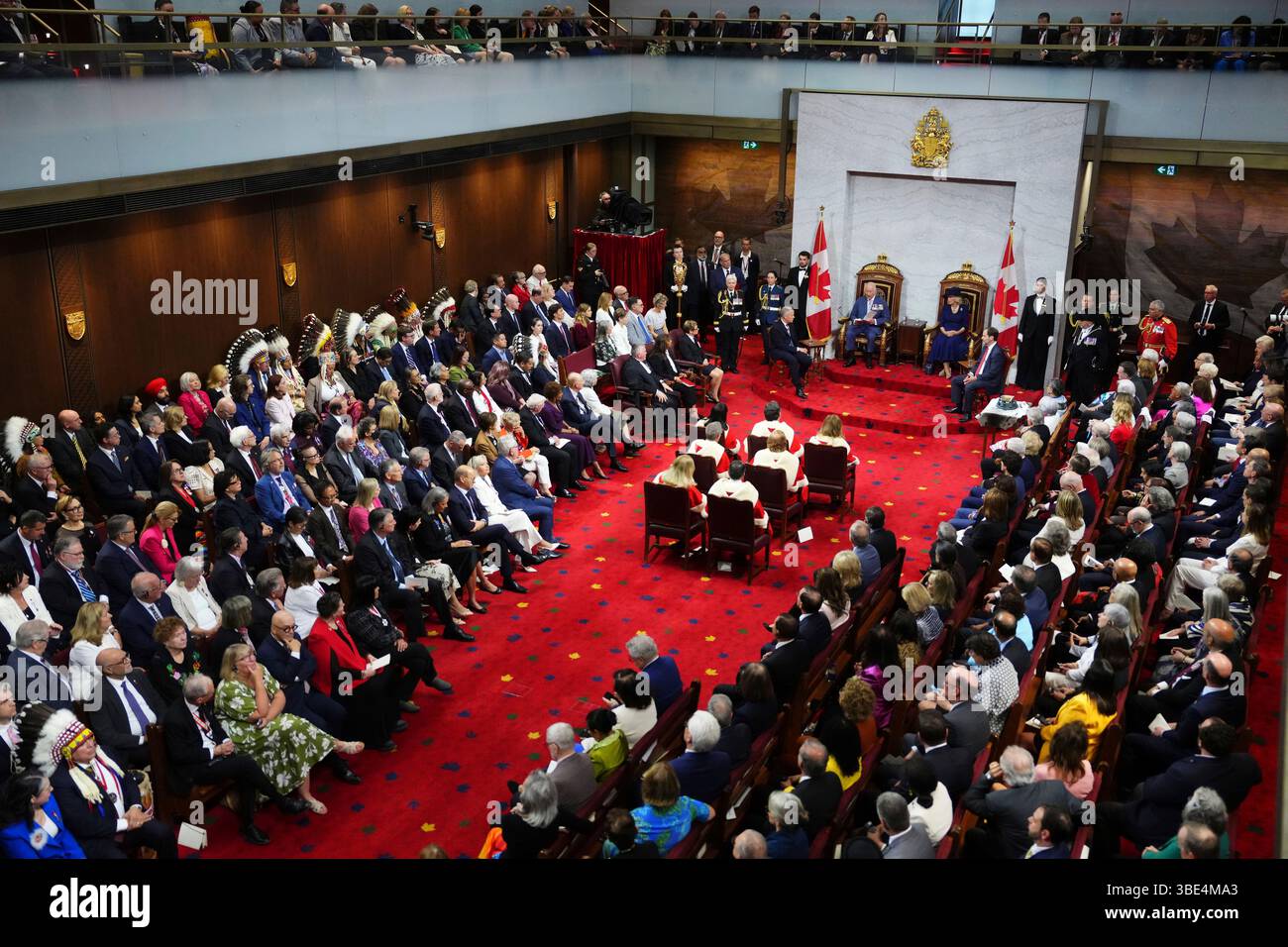 King Charles delivers the speech from the throne in the Senate in ...
