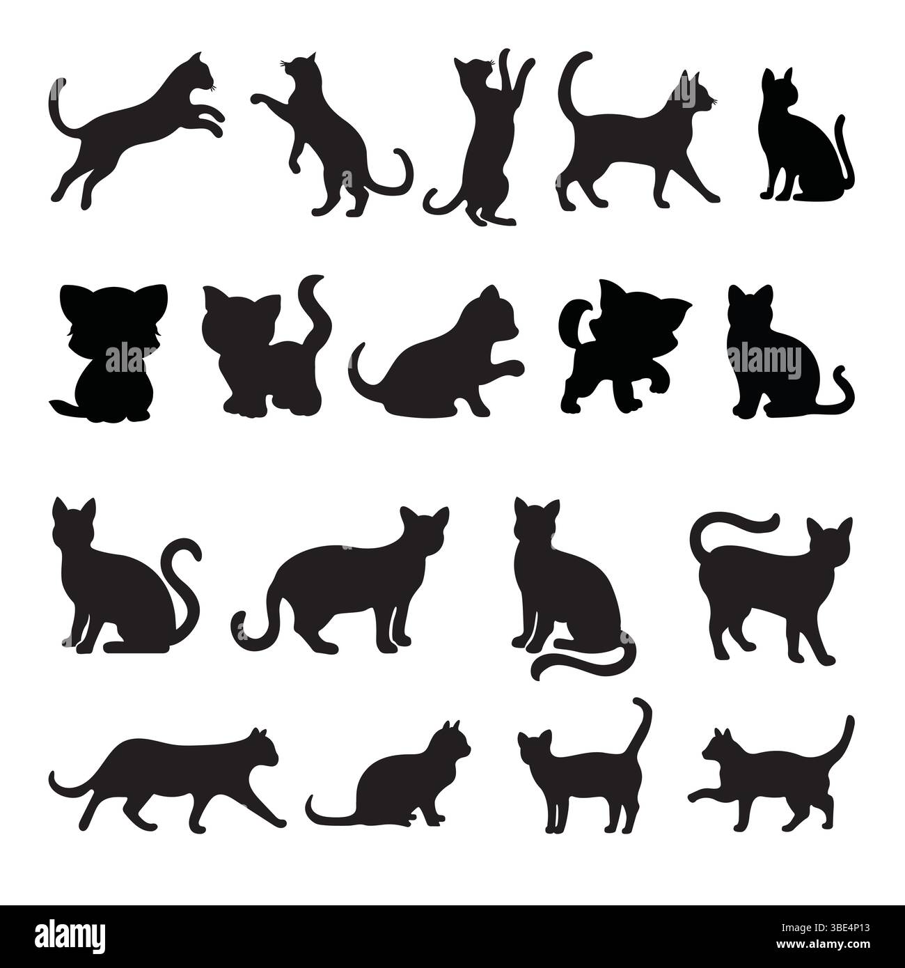Minimal black cat silhouette hi-res stock photography and images - Alamy