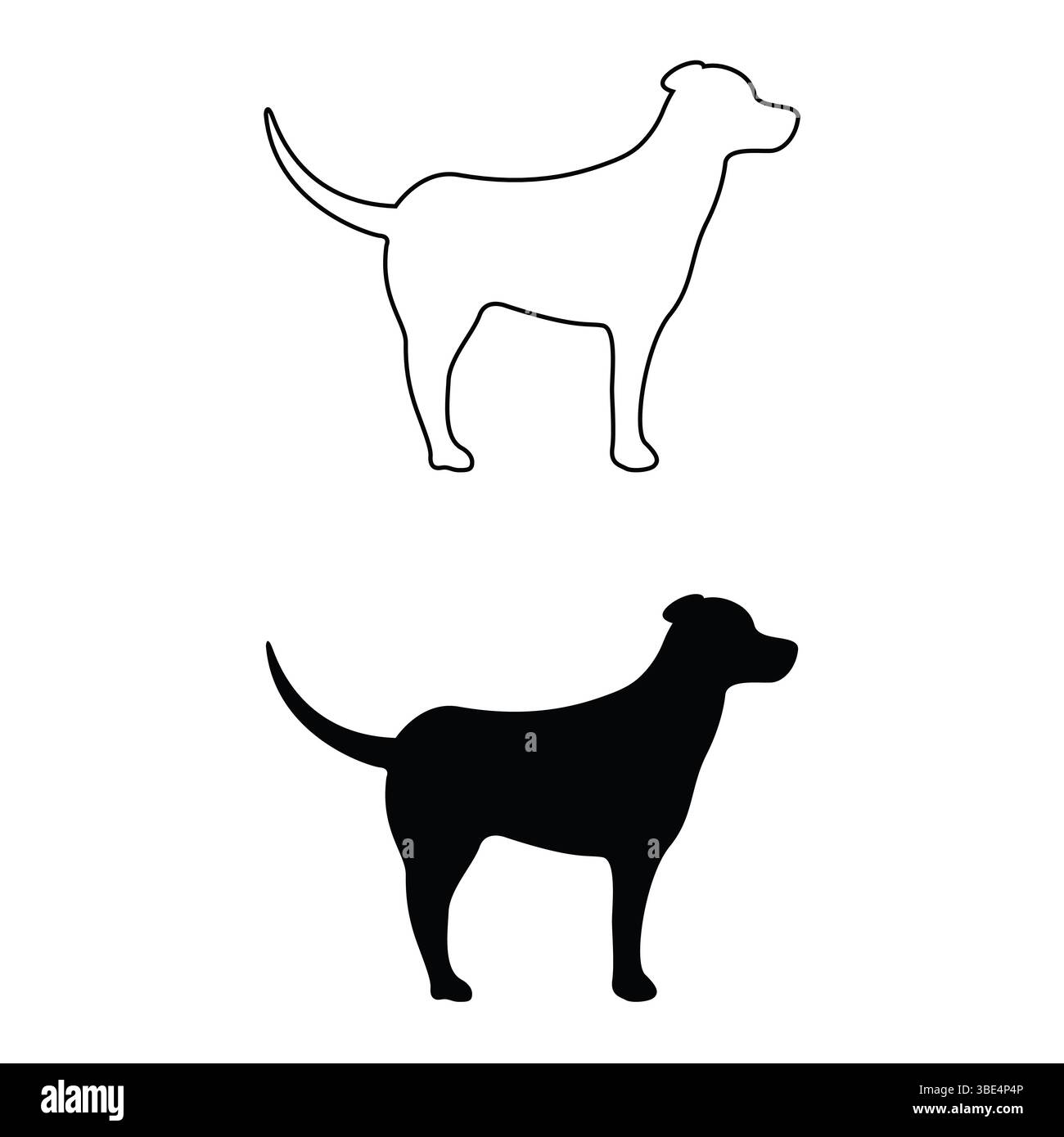 Standing Labrador Dog Black Silhouette Vector Stock Vector Image & Art ...