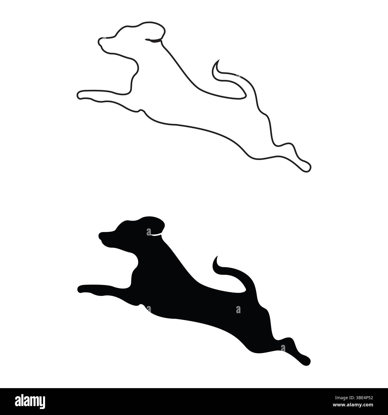 Jumping Labrador Silhouette Graphic in Black Vector Stock Vector Image ...