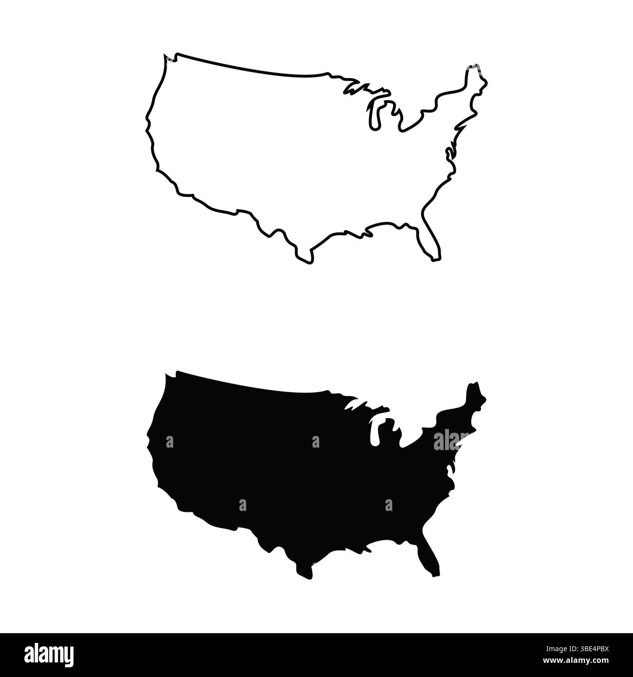 Usa map silhouette hi-res stock photography and images - Alamy