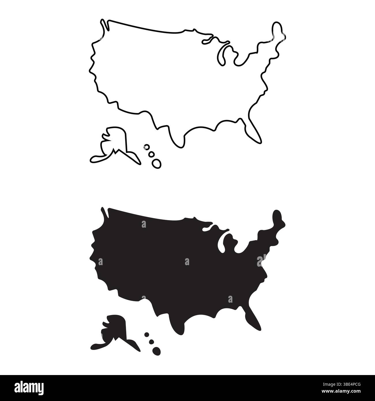 USA Map Silhouette Illustration Stock Vector Image & Art - Alamy