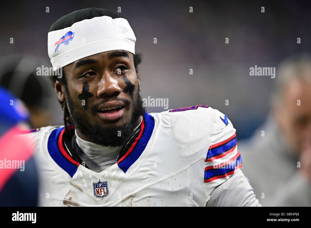 FILE - Buffalo Bills running back James Cook talks on the sideline ...