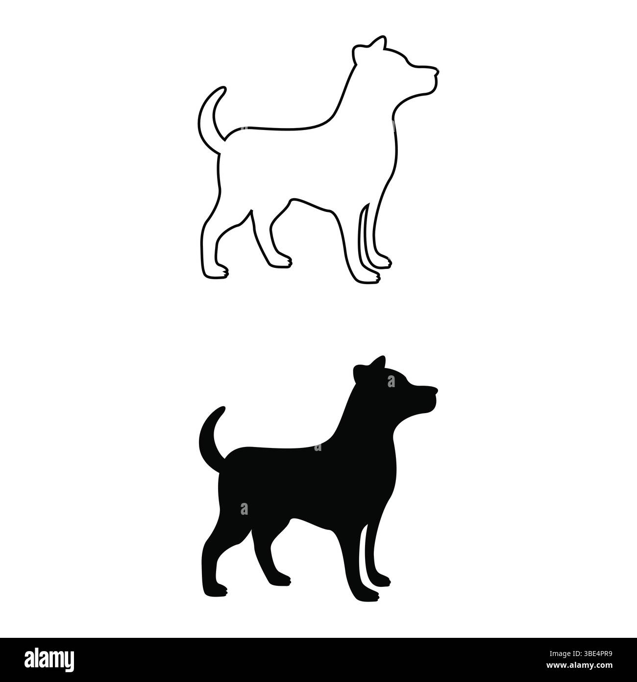 Silhouette dog jumping hi-res stock photography and images - Alamy
