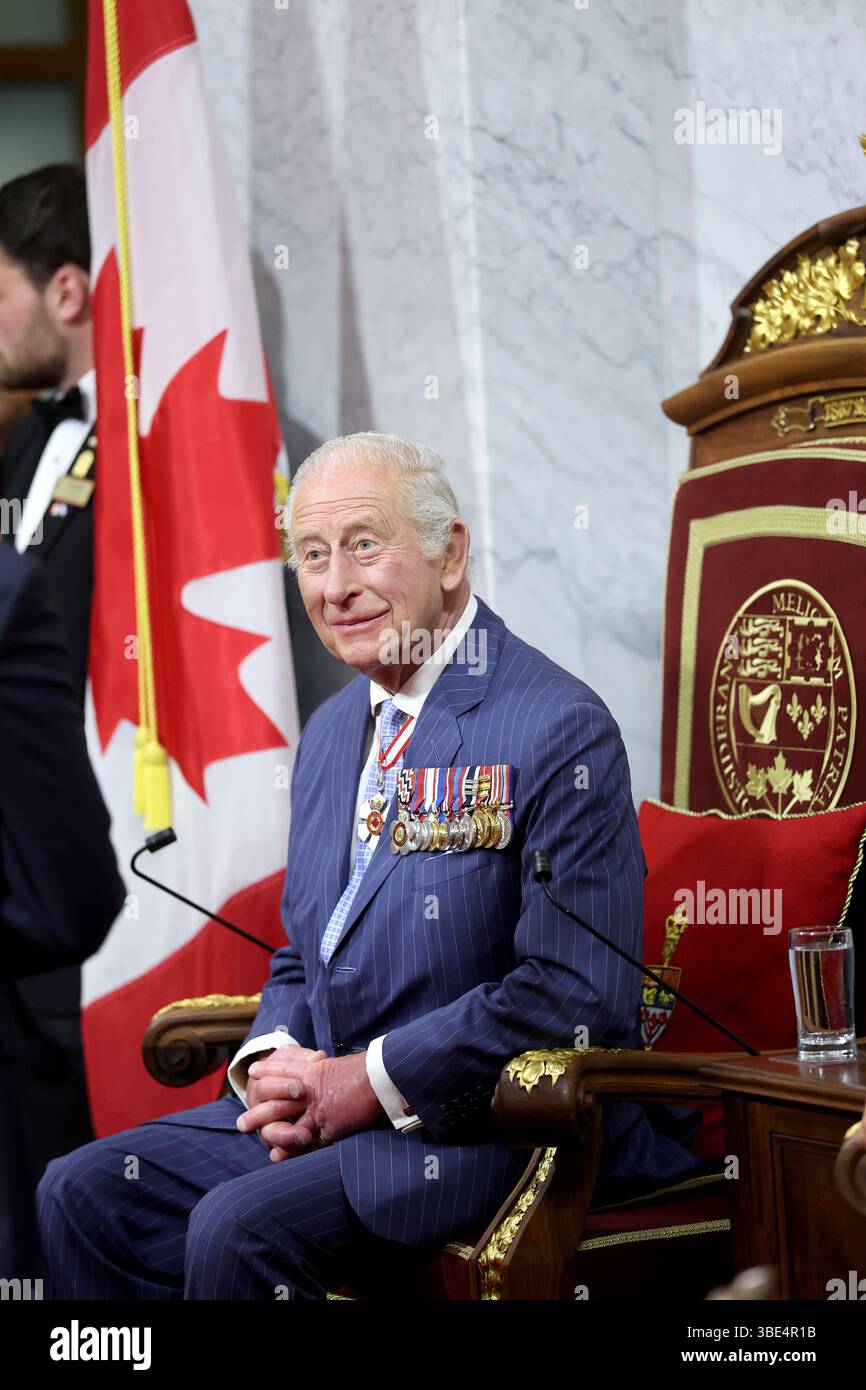 King Charles III on the Senate floor during the State Opening of the ...