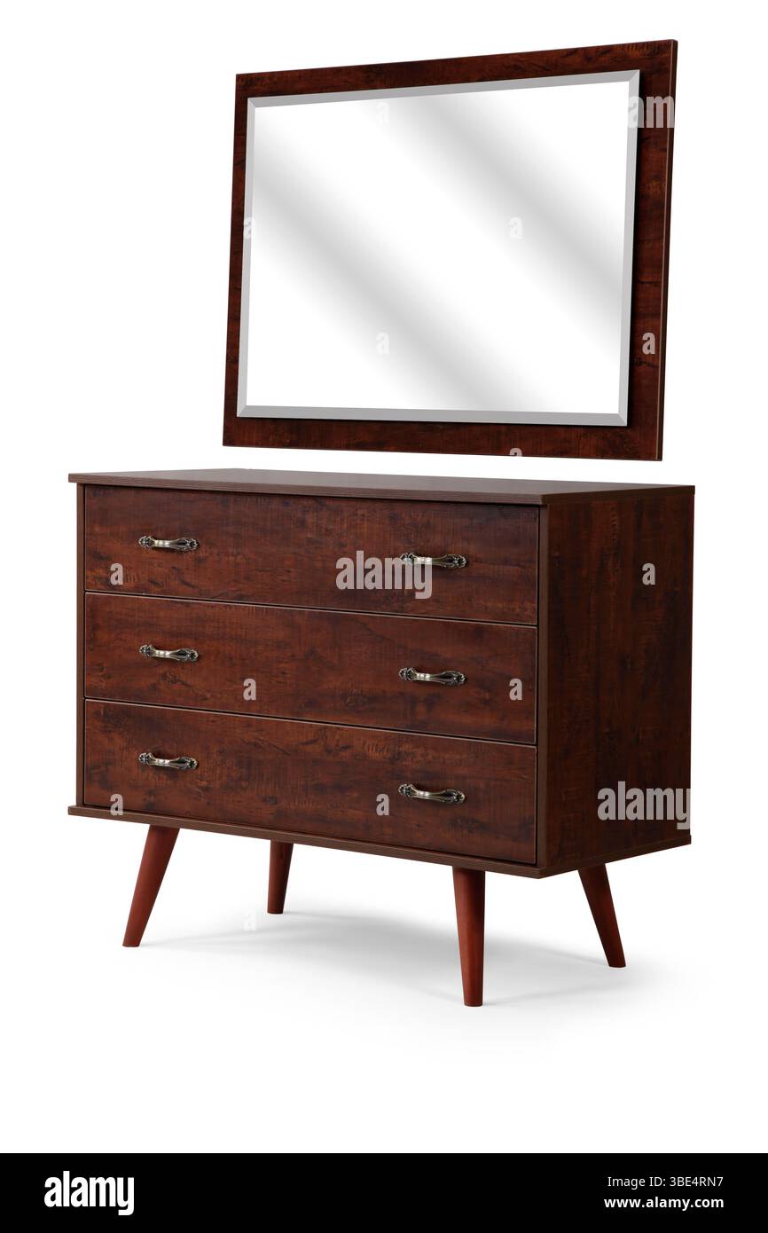 Classic bed dressing table isolated on white background Stock Photo - Alamy