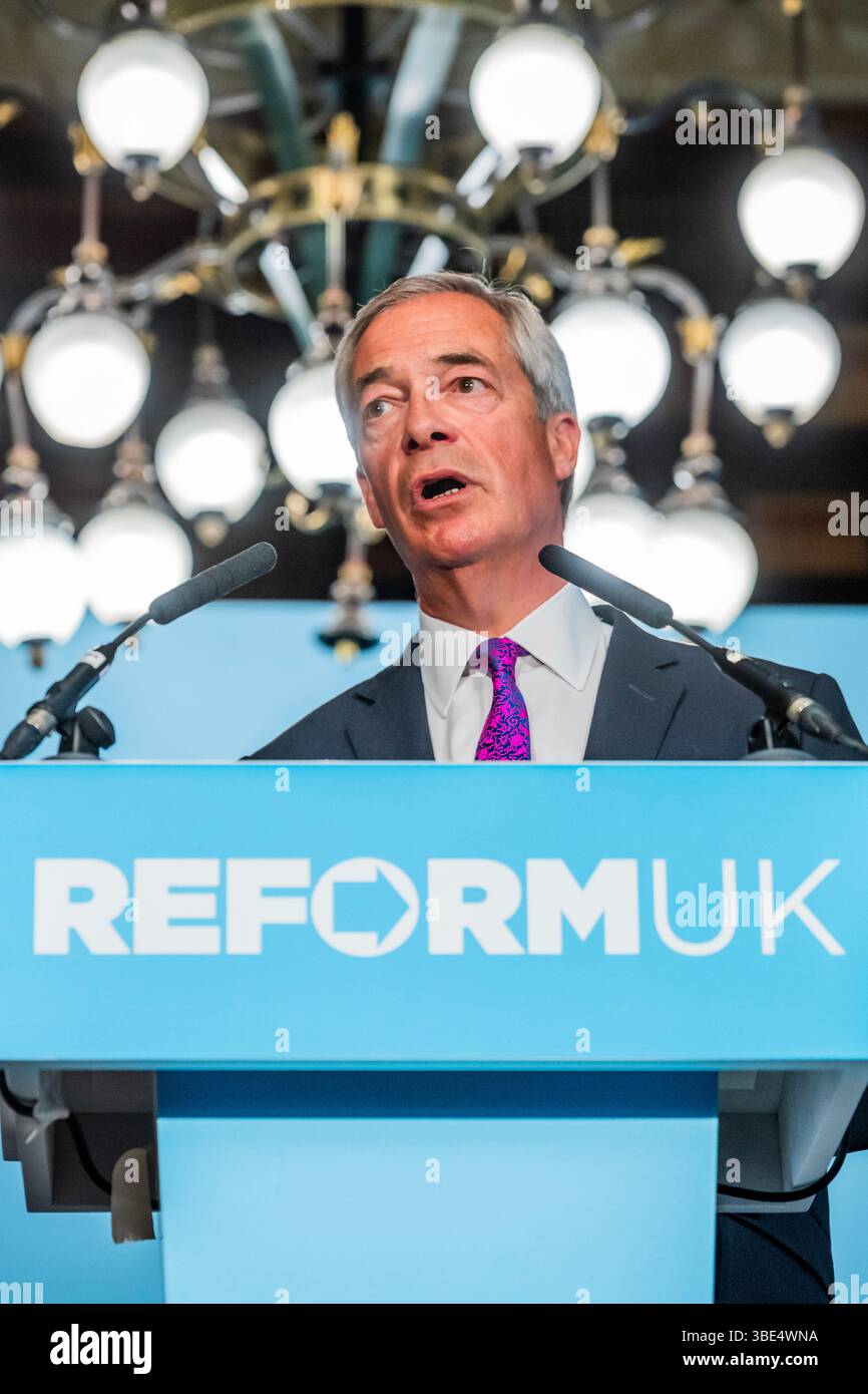 London, UK. 27th May, 2025. London, UK. 27 May 2025. Nigel Farage MP ...