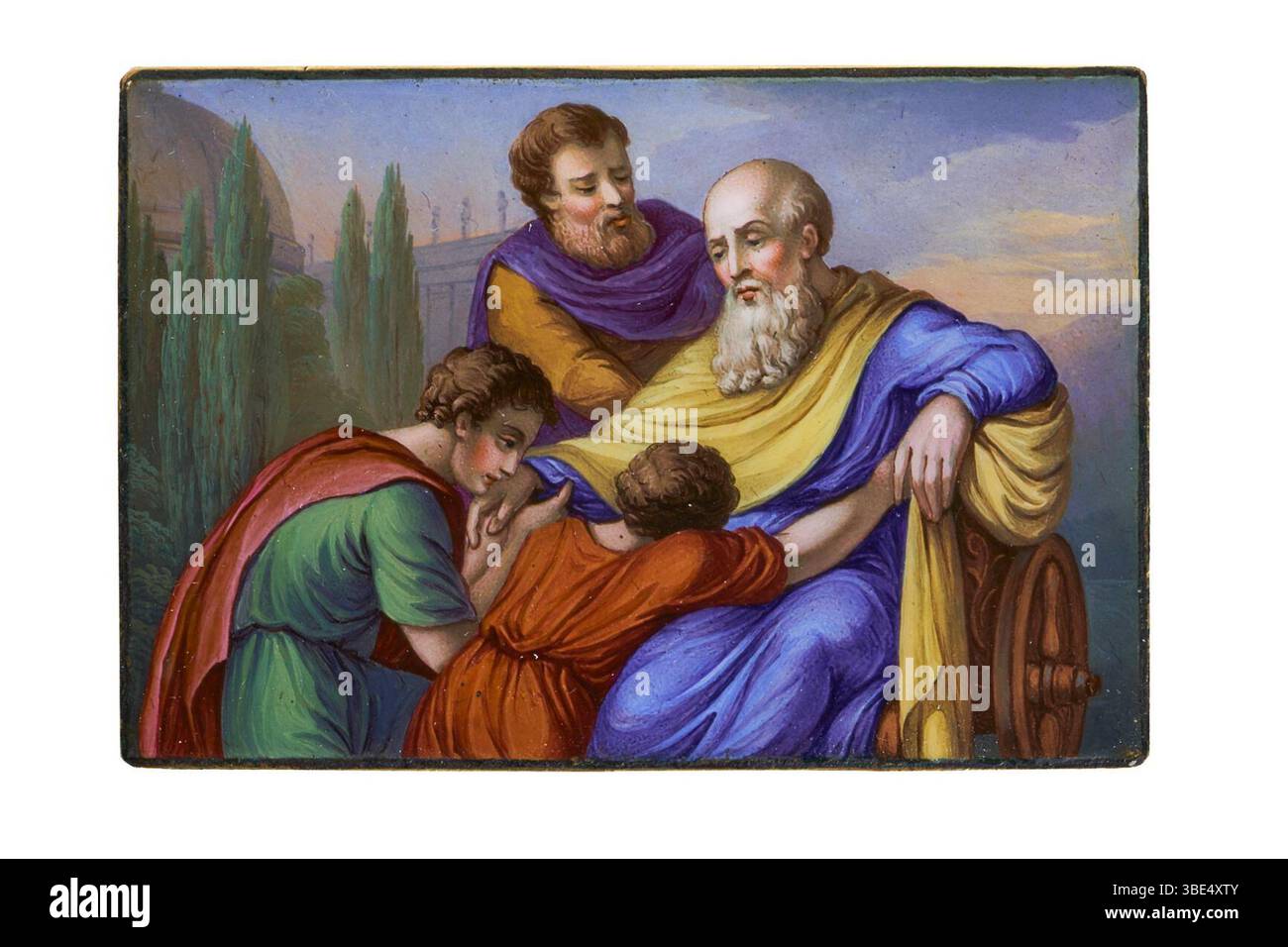 Jean Abraham Lissignol - , Geneva, showing Jacob blessing Manasseh and Ephraim, the sons of ...