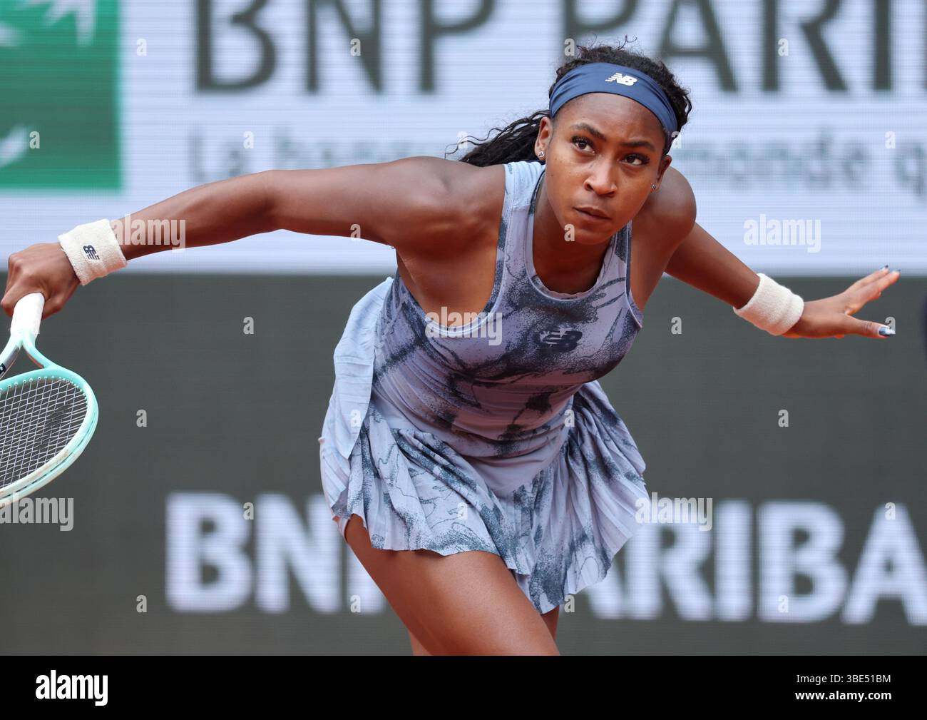 Paris, France. 27th May, 2025. Coco Gauff of the US plays against Olivia Gadecki of Australia ...