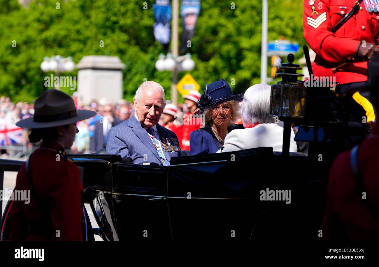 Ottawa, Can. 27th May, 2025. King Charles and Queen Camilla arrive by ...