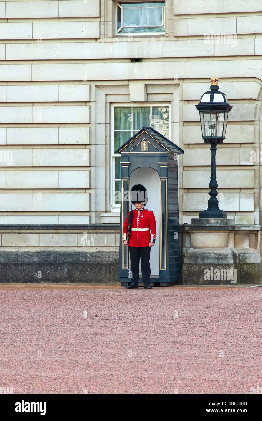 London, England, UK - May 1, 2025: British Royal Guard, at his post at ...