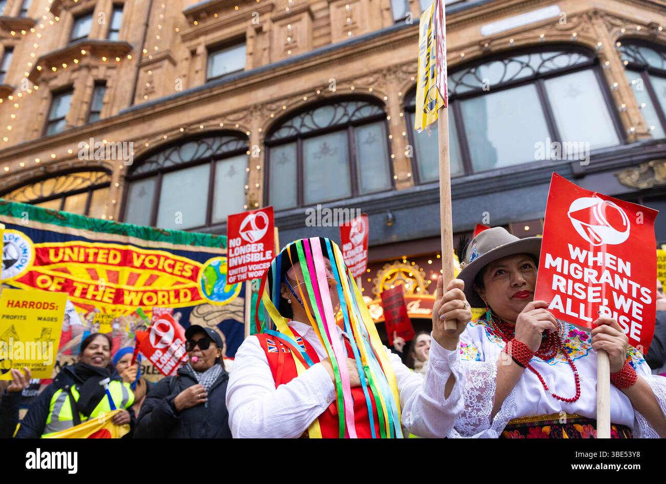 Protesters rally outside Harrods department store in London as Harrods ...