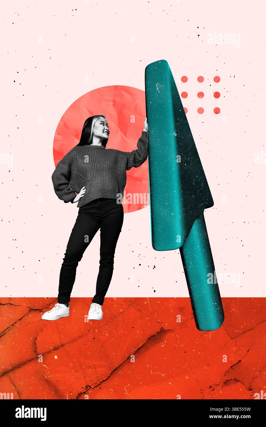 Template poster trend artwork 3D photo collage of target aspiration ...