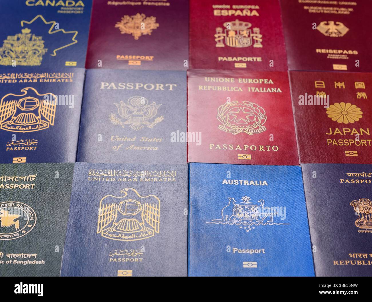 Passports of citizens of different countries of the world, background ...
