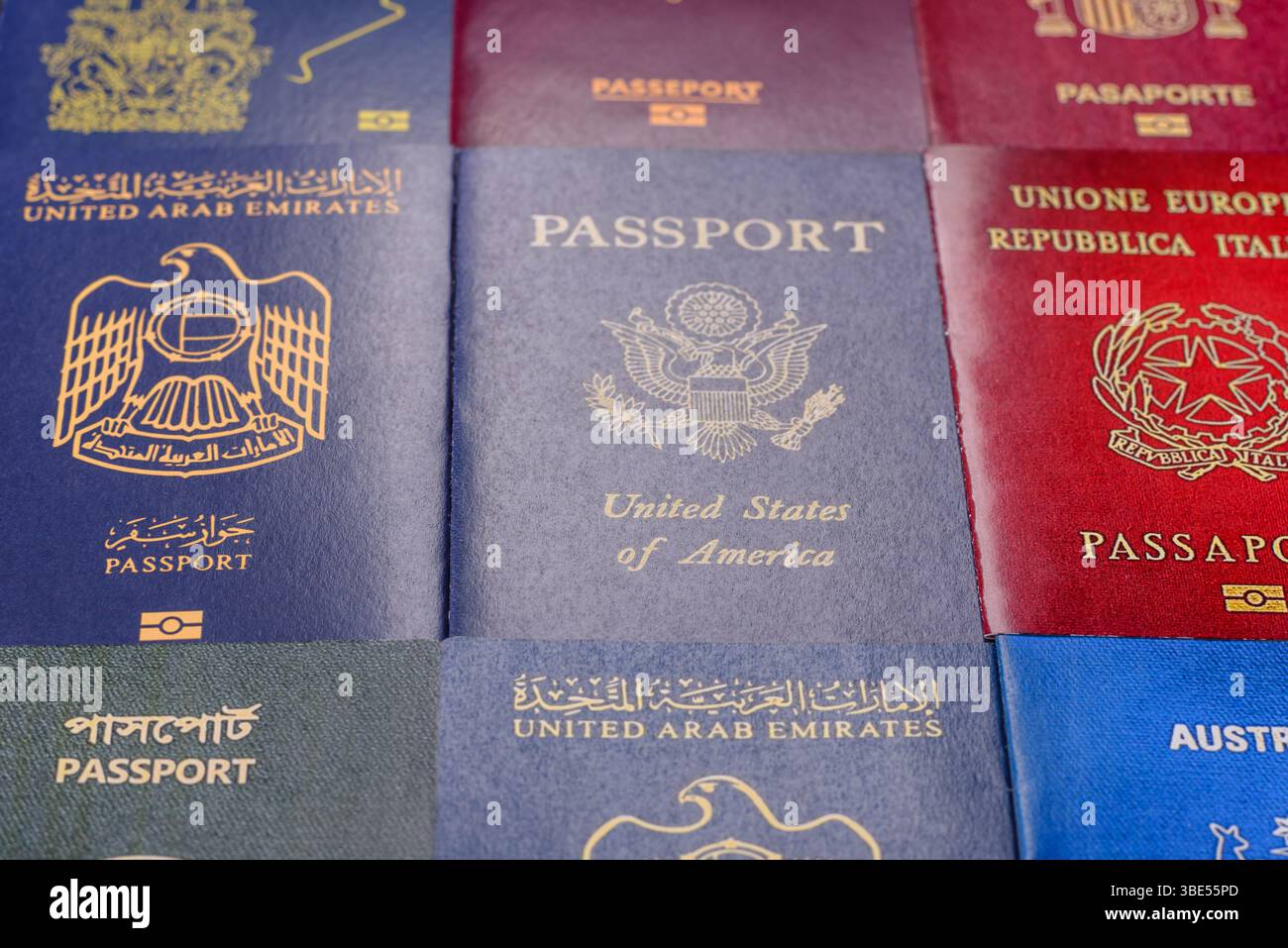 Passports of citizens of different countries of the world, background ...