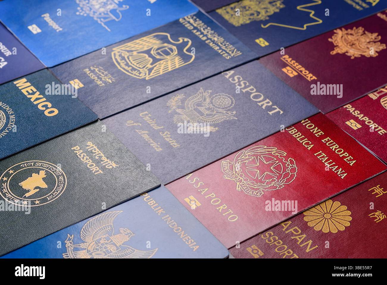 Passports of citizens of different countries of the world, background ...
