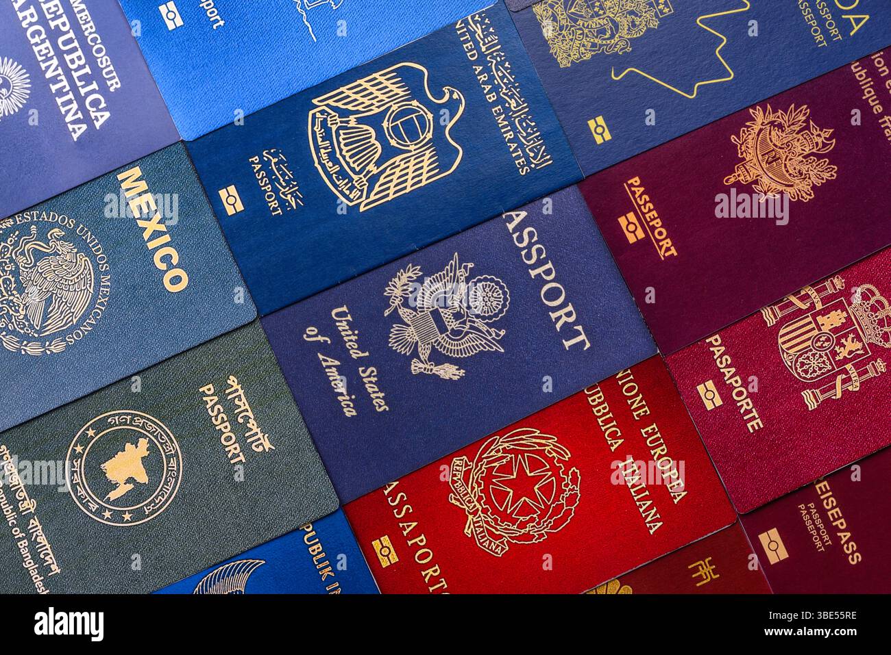 Passports of citizens of different countries of the world, background ...