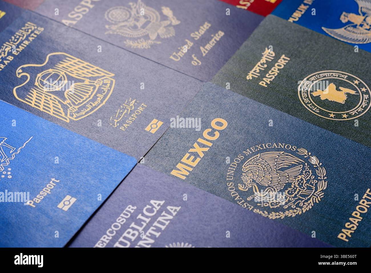 Passports of citizens of different countries of the world, background ...