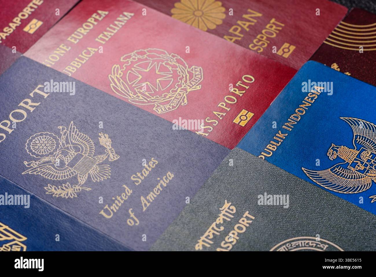 Passports of citizens of different countries of the world, background ...