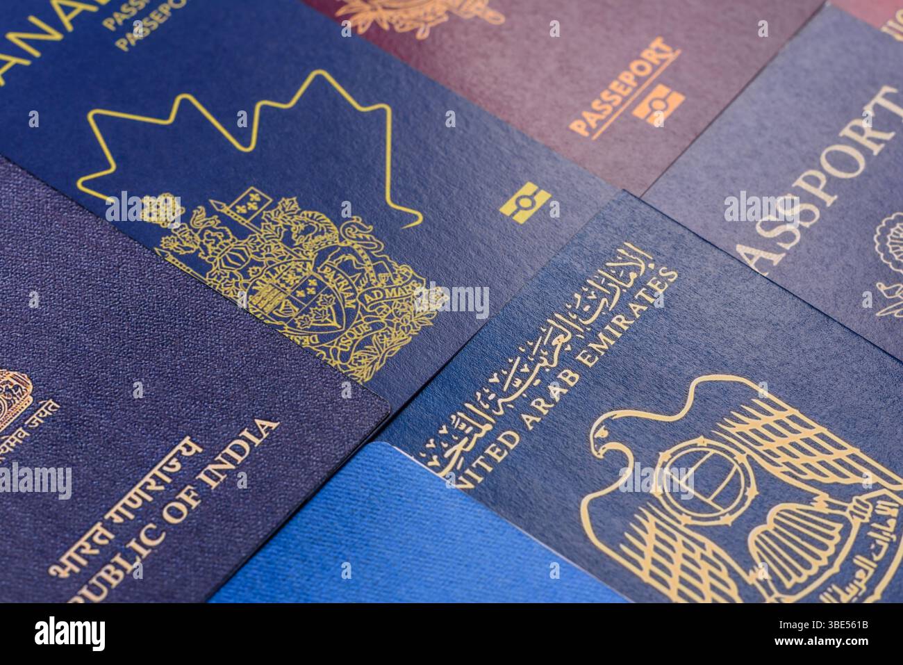 Passports of citizens of different countries of the world, background ...