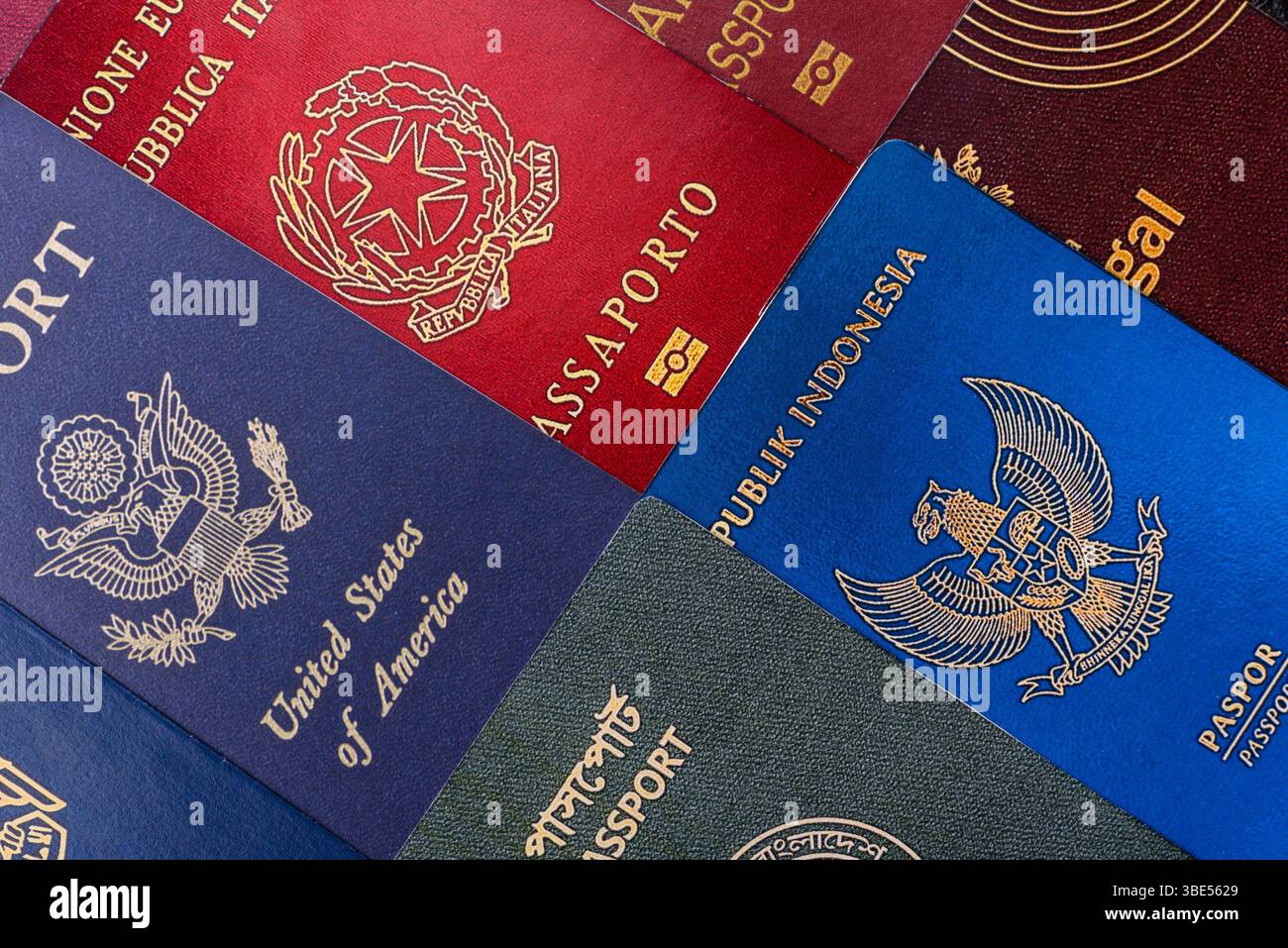 Passports of citizens of different countries of the world, background ...