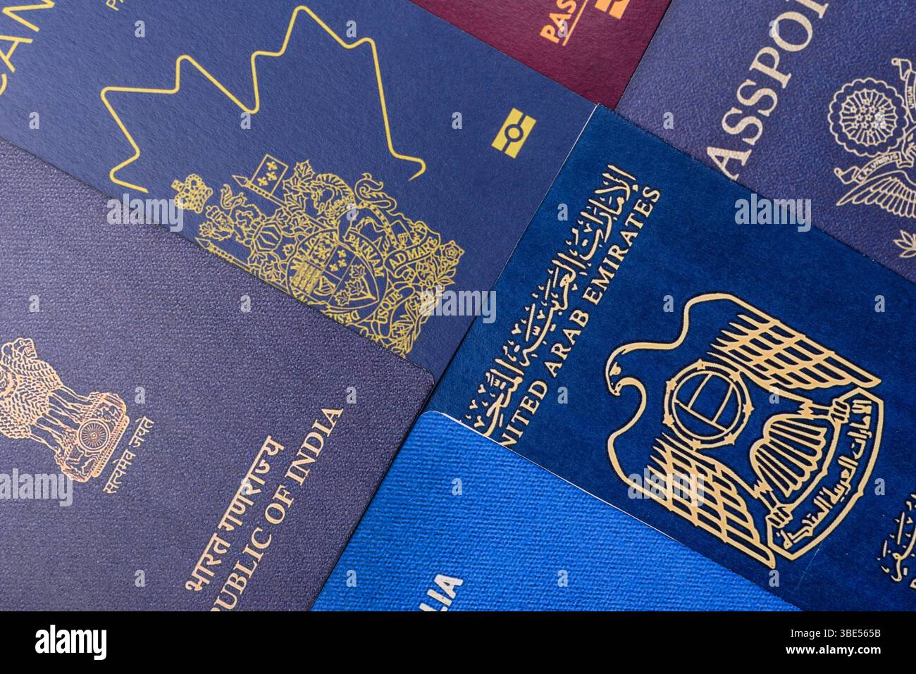 Passports of citizens of different countries of the world, background ...