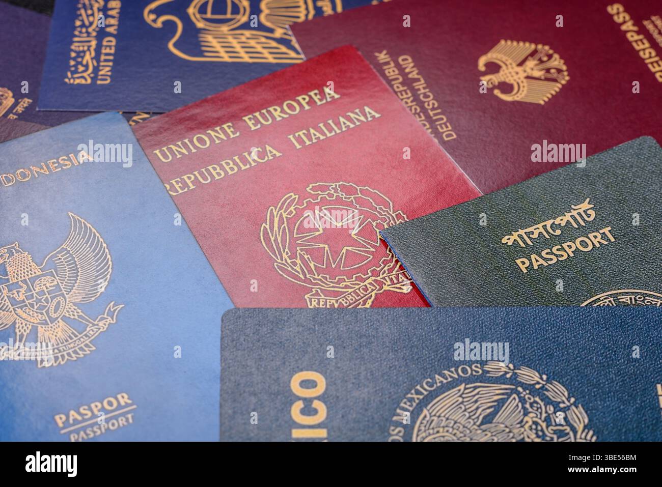 Passports of citizens of different countries of the world, background ...