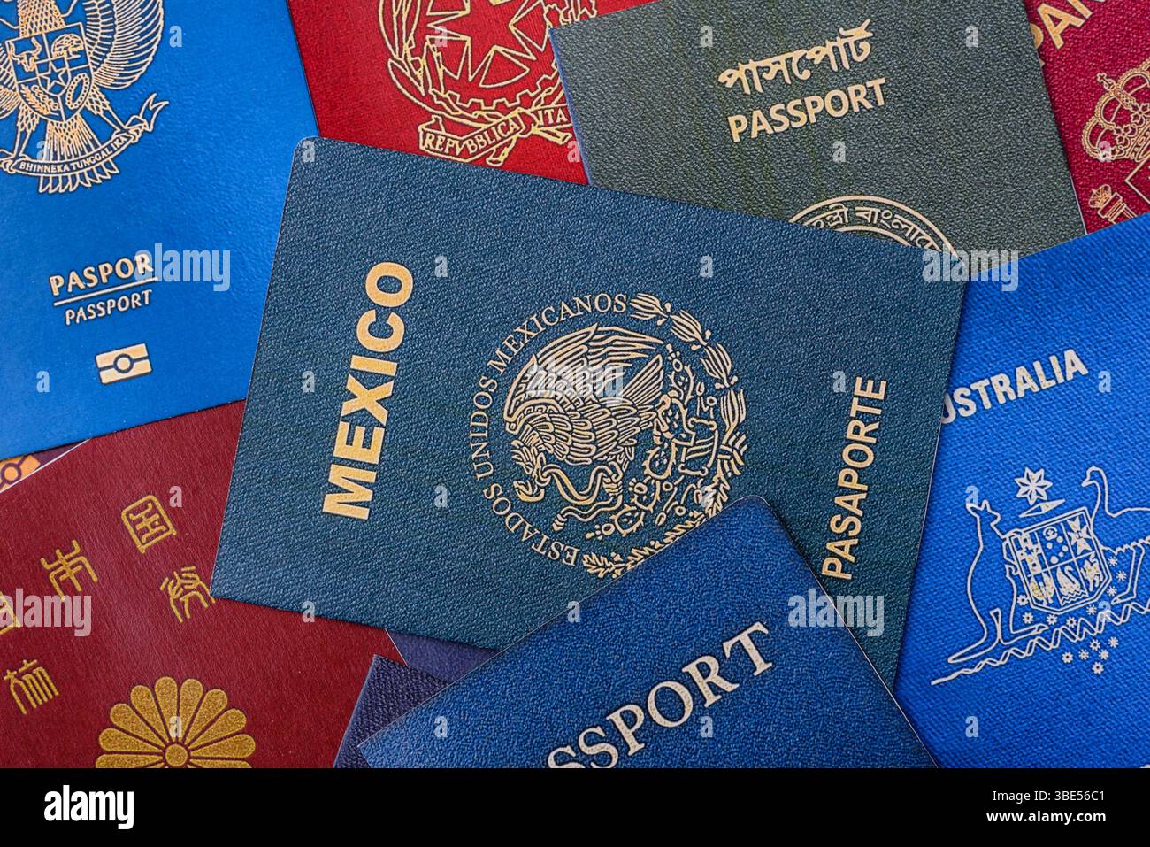 Passports of citizens of different countries of the world, background ...