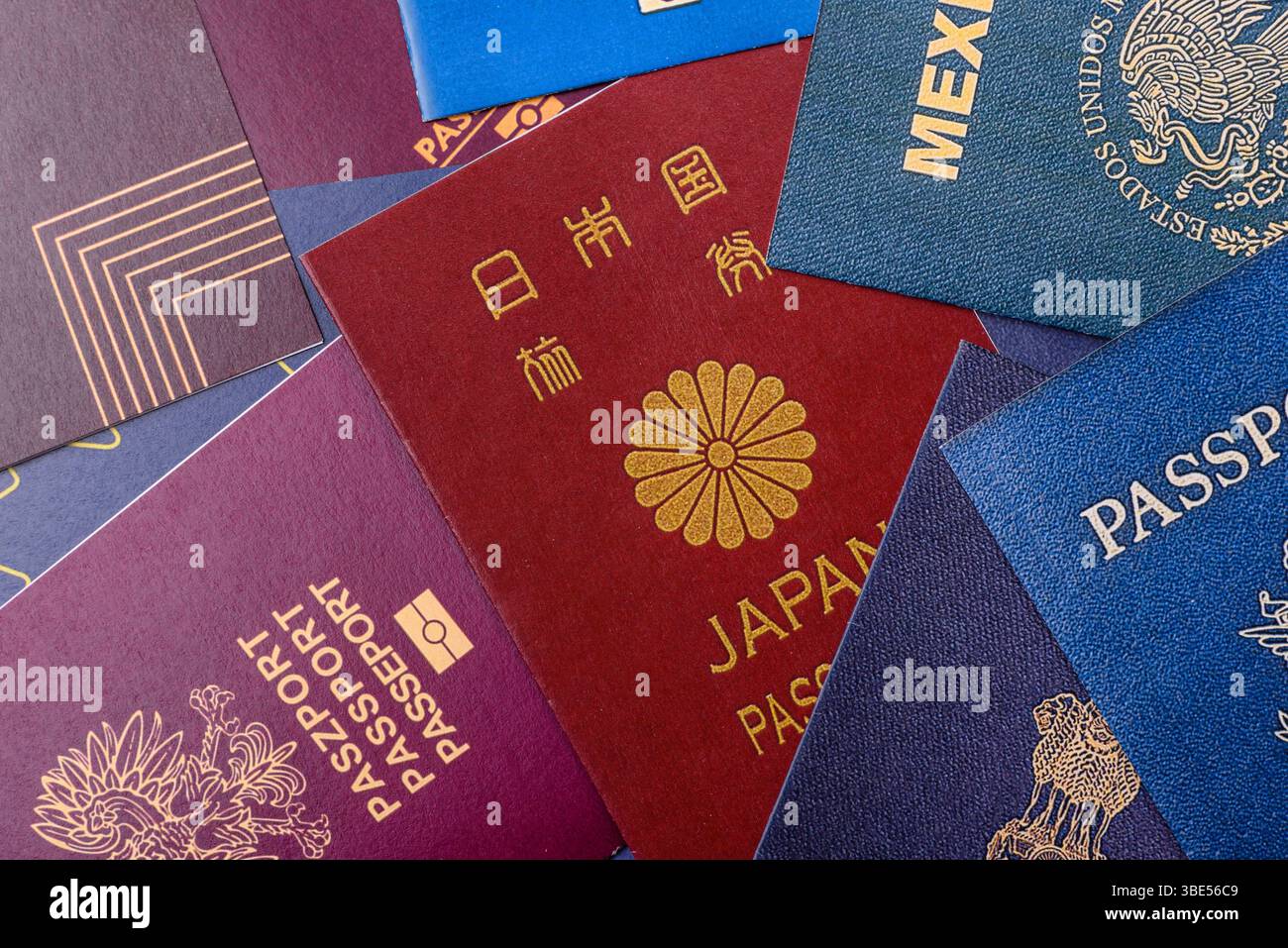 Passports of citizens of different countries of the world, background ...