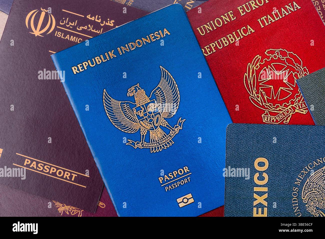 Passports of citizens of different countries of the world, background ...