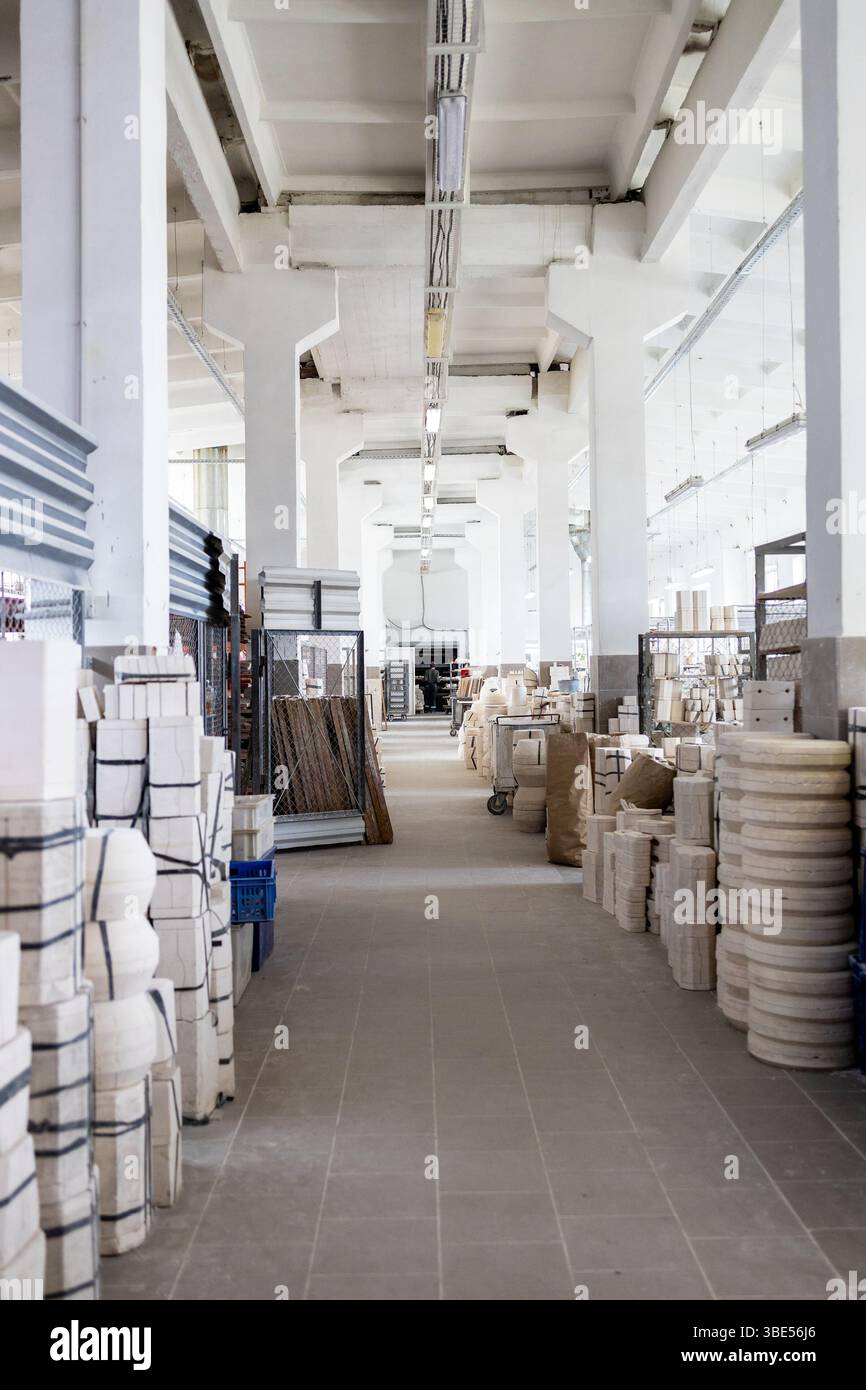 Gzhel, Russia - March 21, 2025: inside workshop of Gzhel Porcelain ...